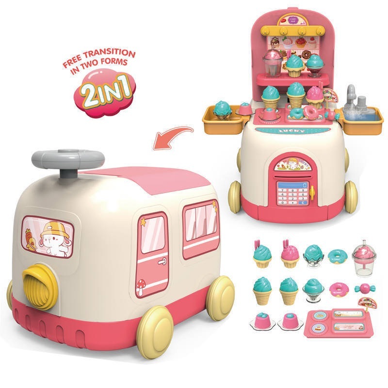 Kbuddy Children's 2in1 New Storage Train Scooter Pretend Play Toy Set ...
