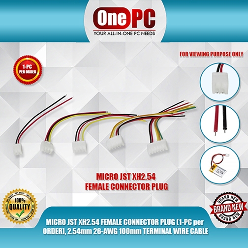 ONE PC MICRO JST XH2.54 FEMALE CONNECTOR PLUG (1-PC per ORDER), 2.54mm ...
