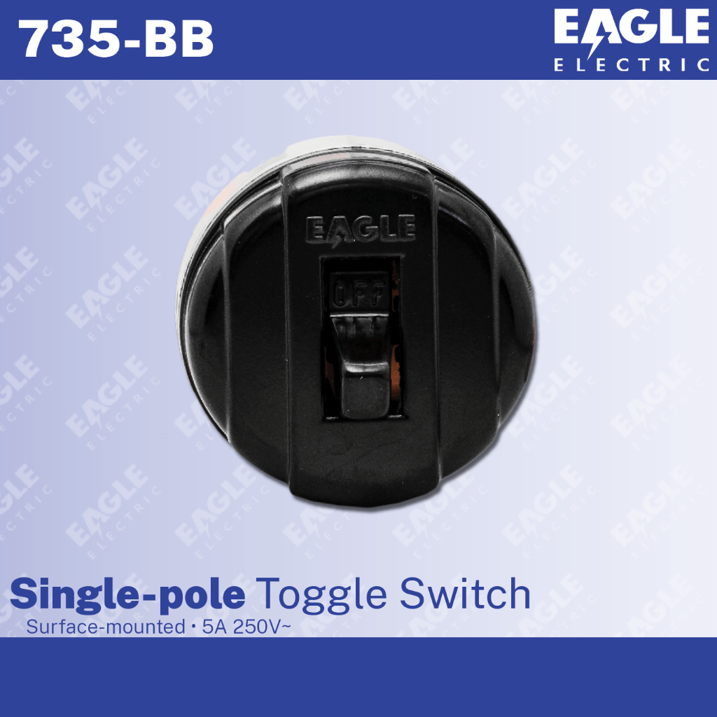 EAGLE 735-BB Single-pole Surface-mounted Toggle Switch 5A 250V~ EEPH ...