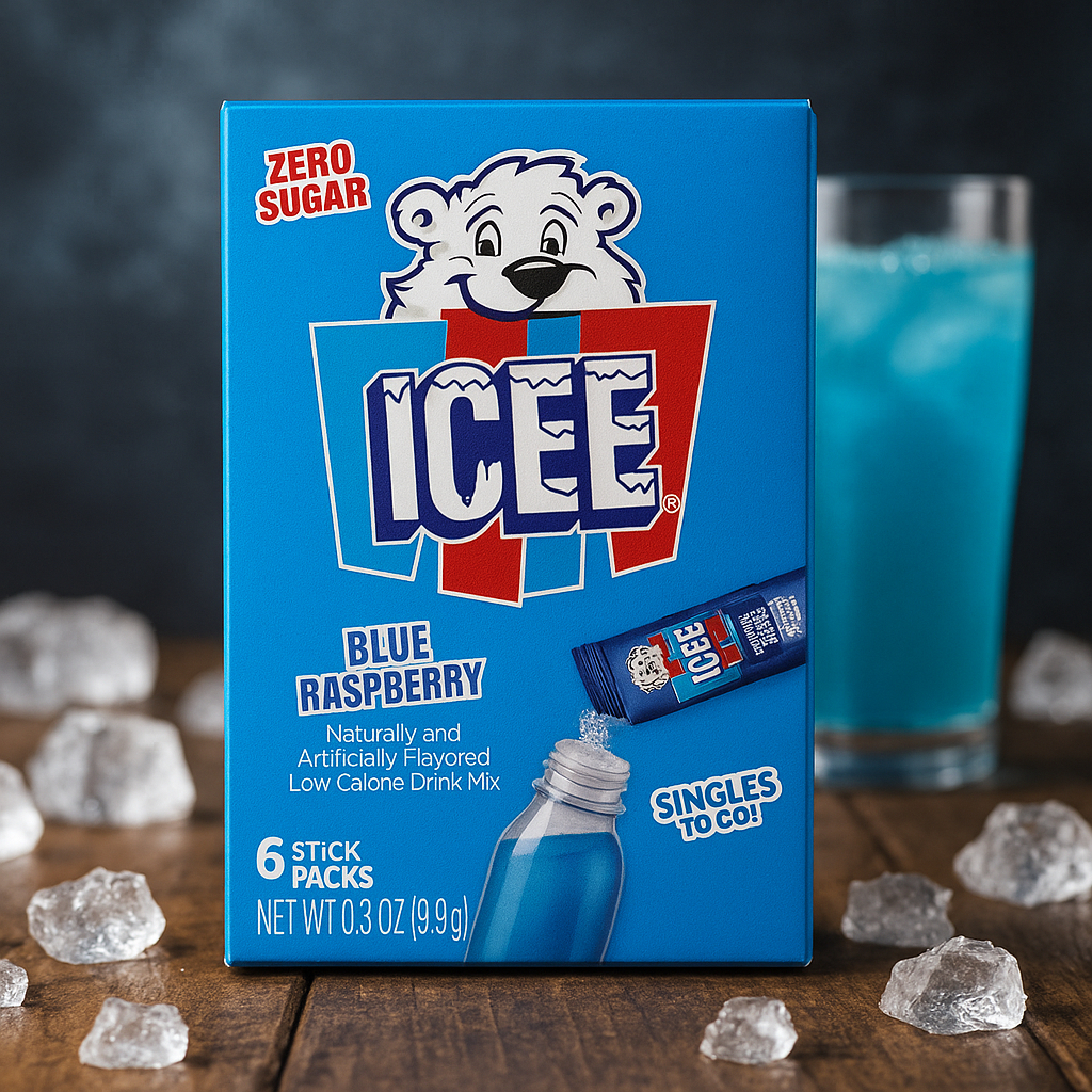 ICEE ZERO SUGAR BLUE RASPBERRY DRINK MIX 6 PACKETS 0.46OZ LOW CAL ...