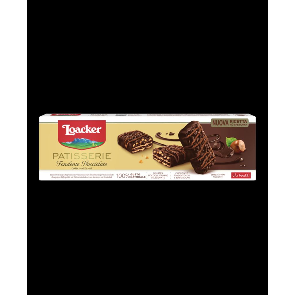 Loacker Patisserie Dark Hazelnut | premium chocolate covered wafer ...