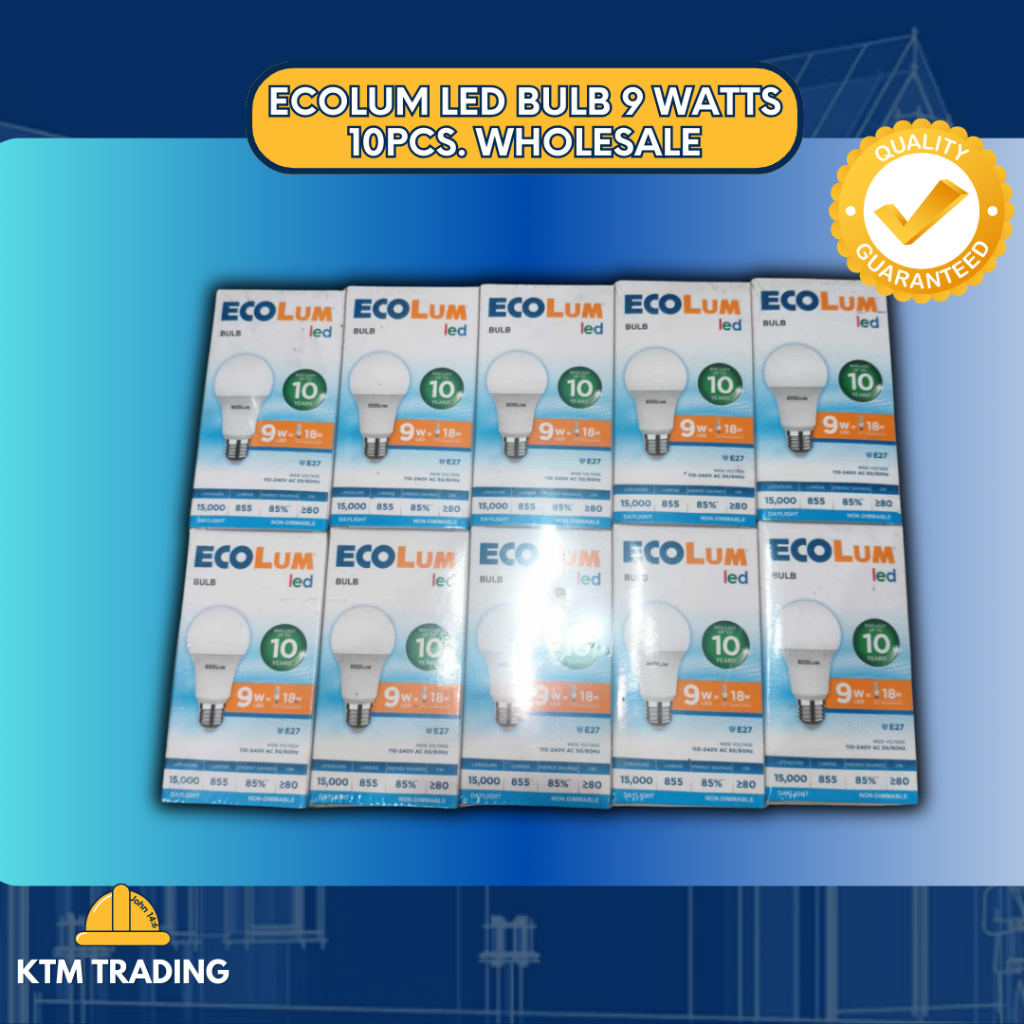 ECOLUM LED Bulb 9W – 10 PCS | Shopee Malaysia