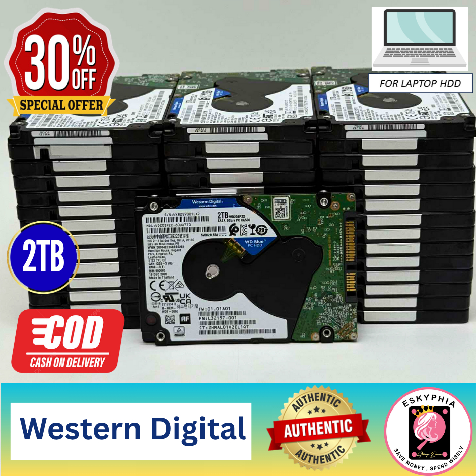 Western Digital Blue 2TB Internal Hard Drive HDD 2.5 Inch Sata For Pc ...