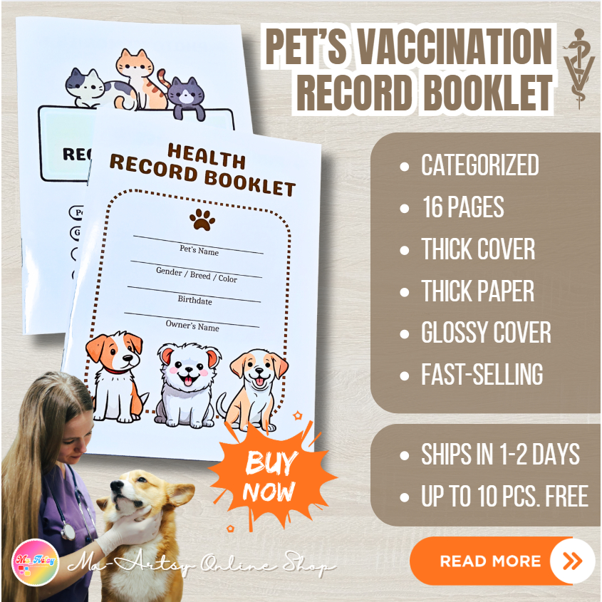 Pet Vaccination Record Booklet for Dogs & Cats - Immunization & Health ...