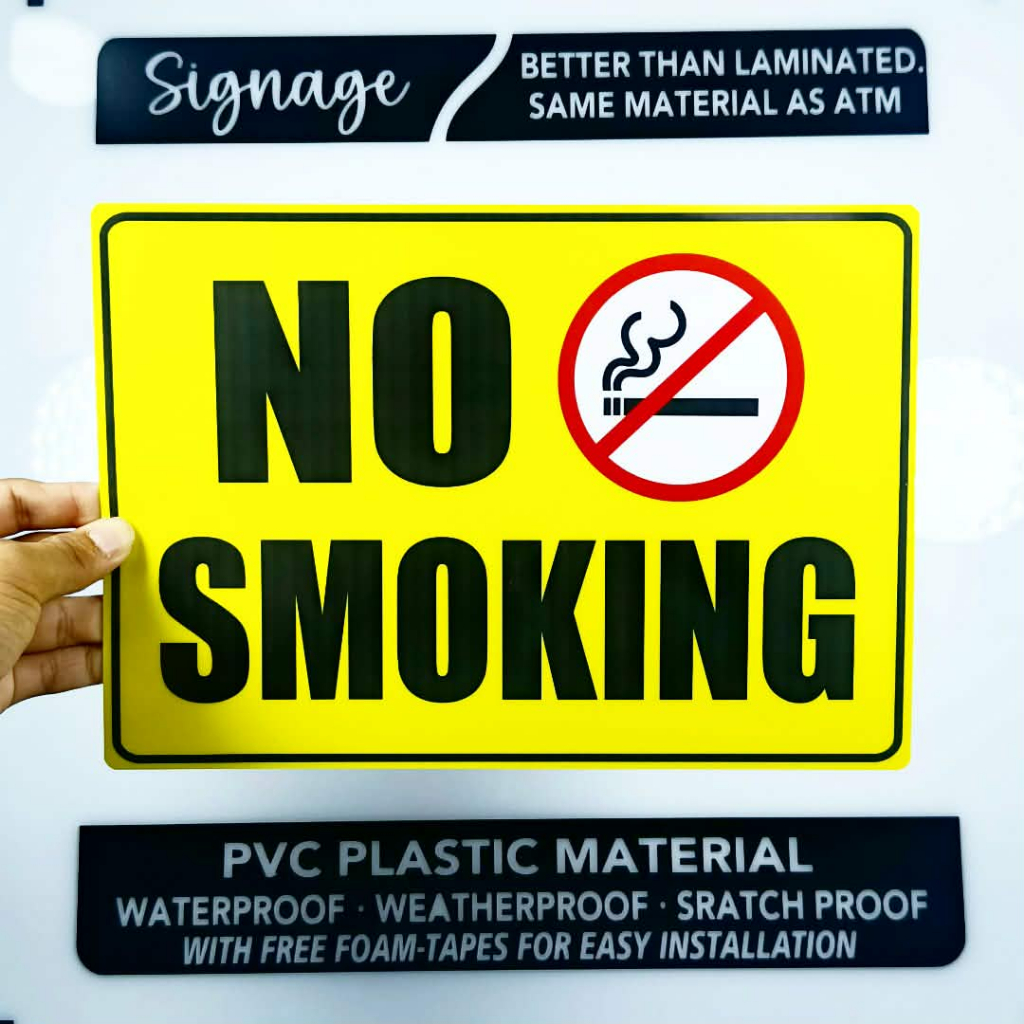 SIGNAGE - NO SMOKING SIGN - PVC PLASTIC MATERIAL SIGNAGE | Shopee Malaysia