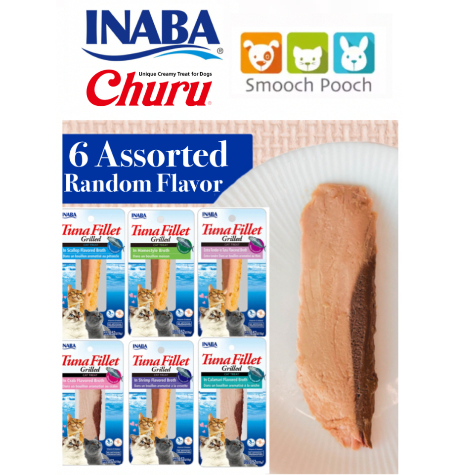 Inaba Ciao Tuna Fillet Grilled Cat Kitten Treat Snack 15g (6 ASSORTED ...