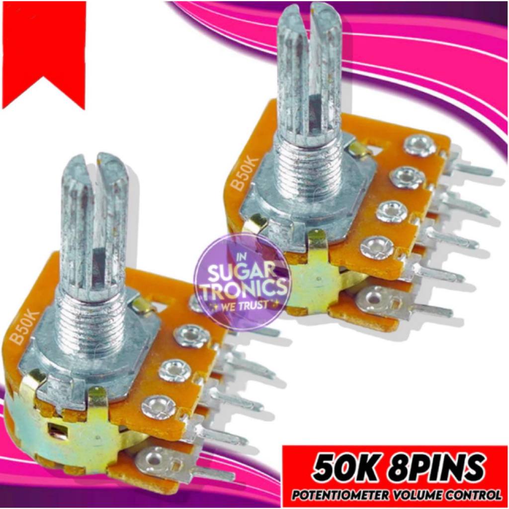 8 Pins 20K/50K Potentiometer Volume Control Stereo 41 Clicks with ...