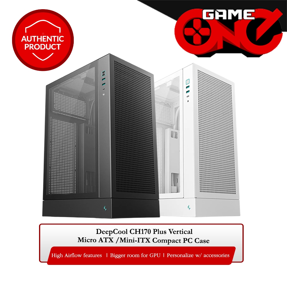 DeepCool CH170 Plus Vertical Micro ATX /Mini-ITX Compact PC Case Micro ...