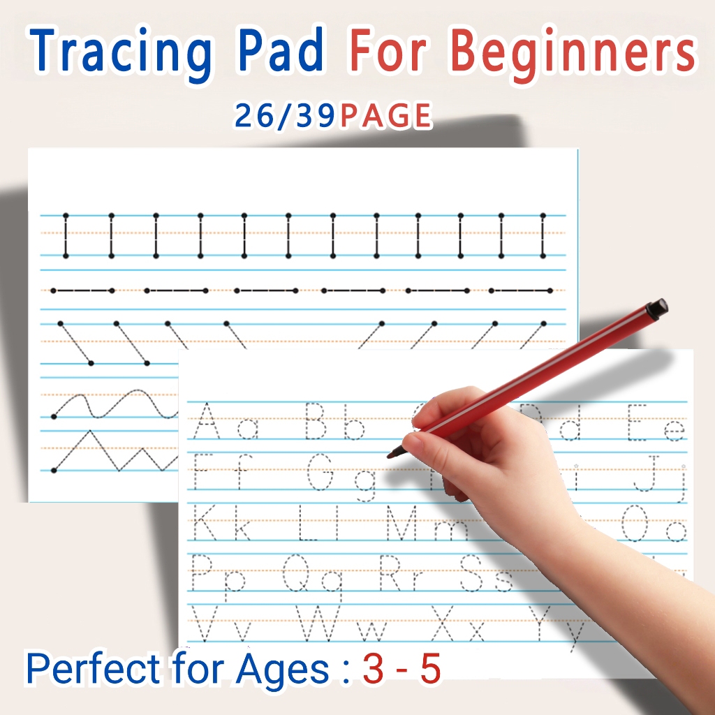 Tracing Pad ( Alphabet Numbers Shapes Name etc) 39 pages | Shopee Malaysia