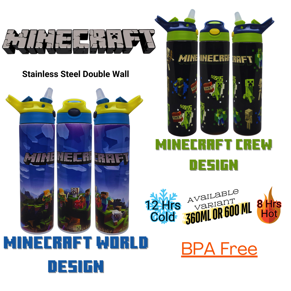 Minecraft Vacuum Insulated Bottle Tumbler Hot and Cold Portable ...