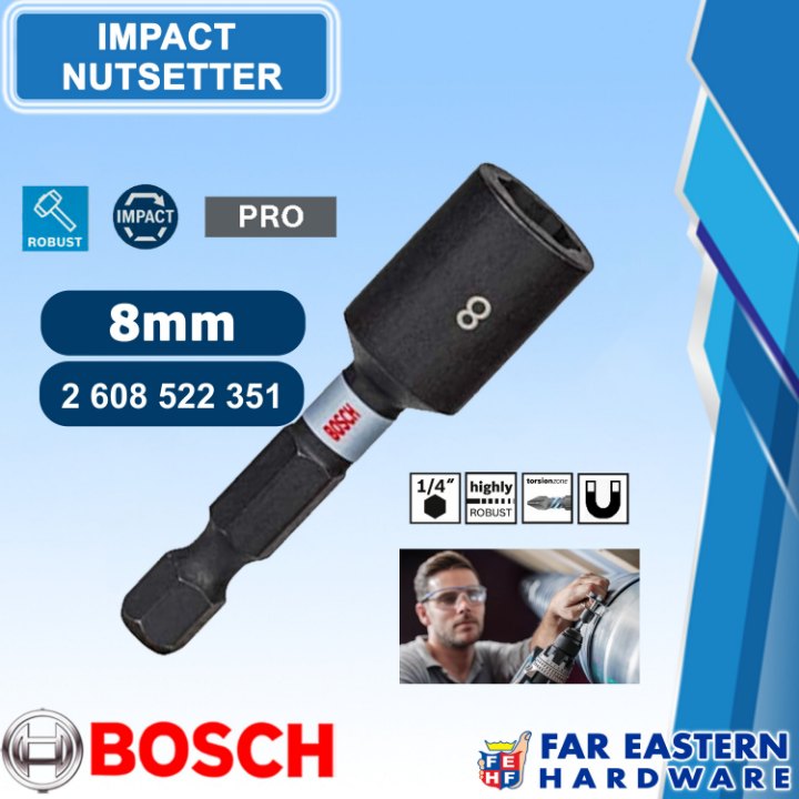 BOSCH Pro Impact Tekscrew Adaptor Nut Setter 8mm 2 608 522 351 RBAC ...