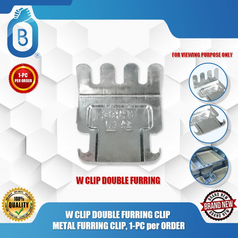W CLIP DOUBLE FURRING CLIP METAL FURRING CLIP, 1-PC per ORDER | Shopee ...