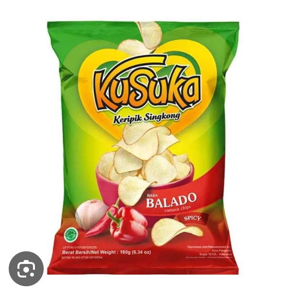 Kusuka Hot Spicy Chili Cassava Chips Indonesia Snacks Keripik Singkong ...