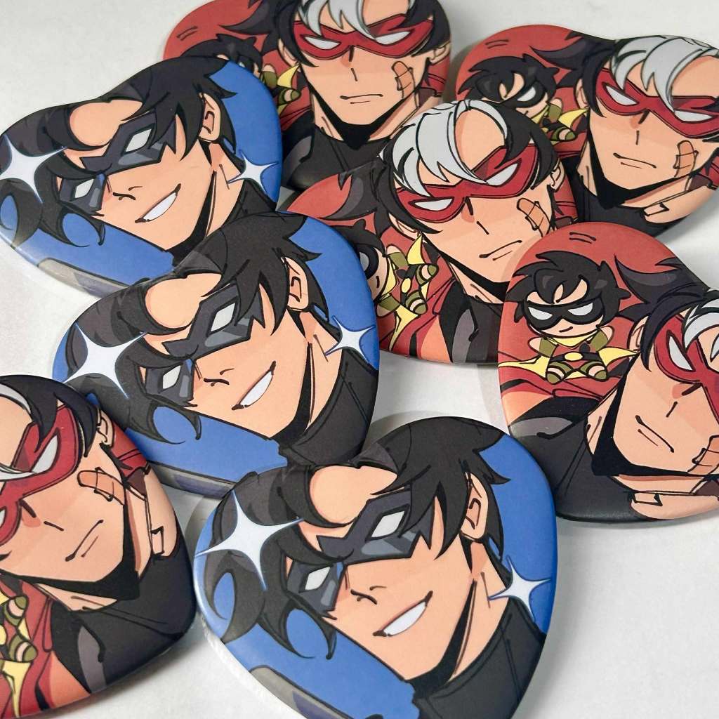 koucheese DC Nightwing & Redhood Heart Pin | Shopee Malaysia