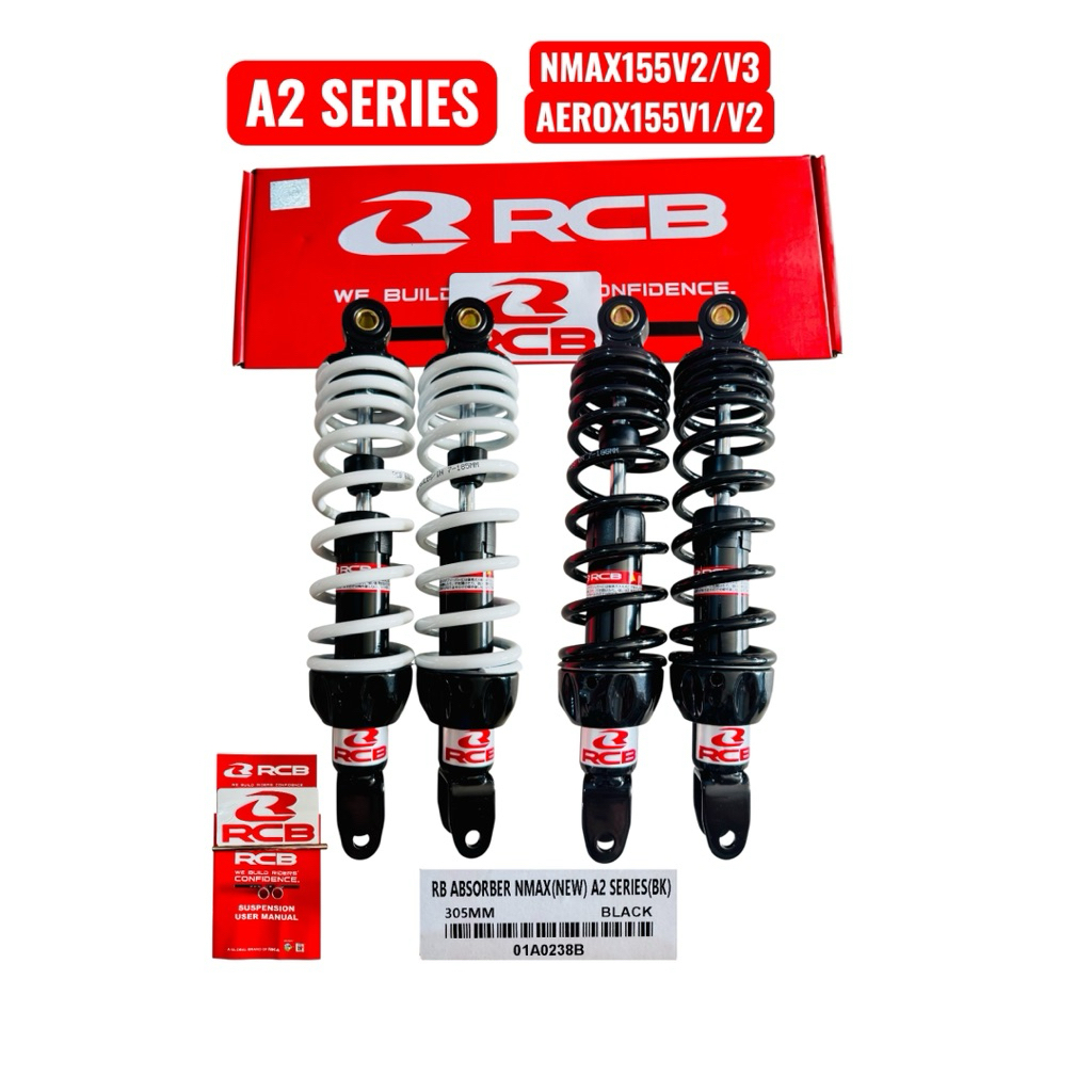 RCB SHOCK A2 SERIES 305mm NMAX155 V2/V3/ AEROX155 V1/V2 RACING BOY ...