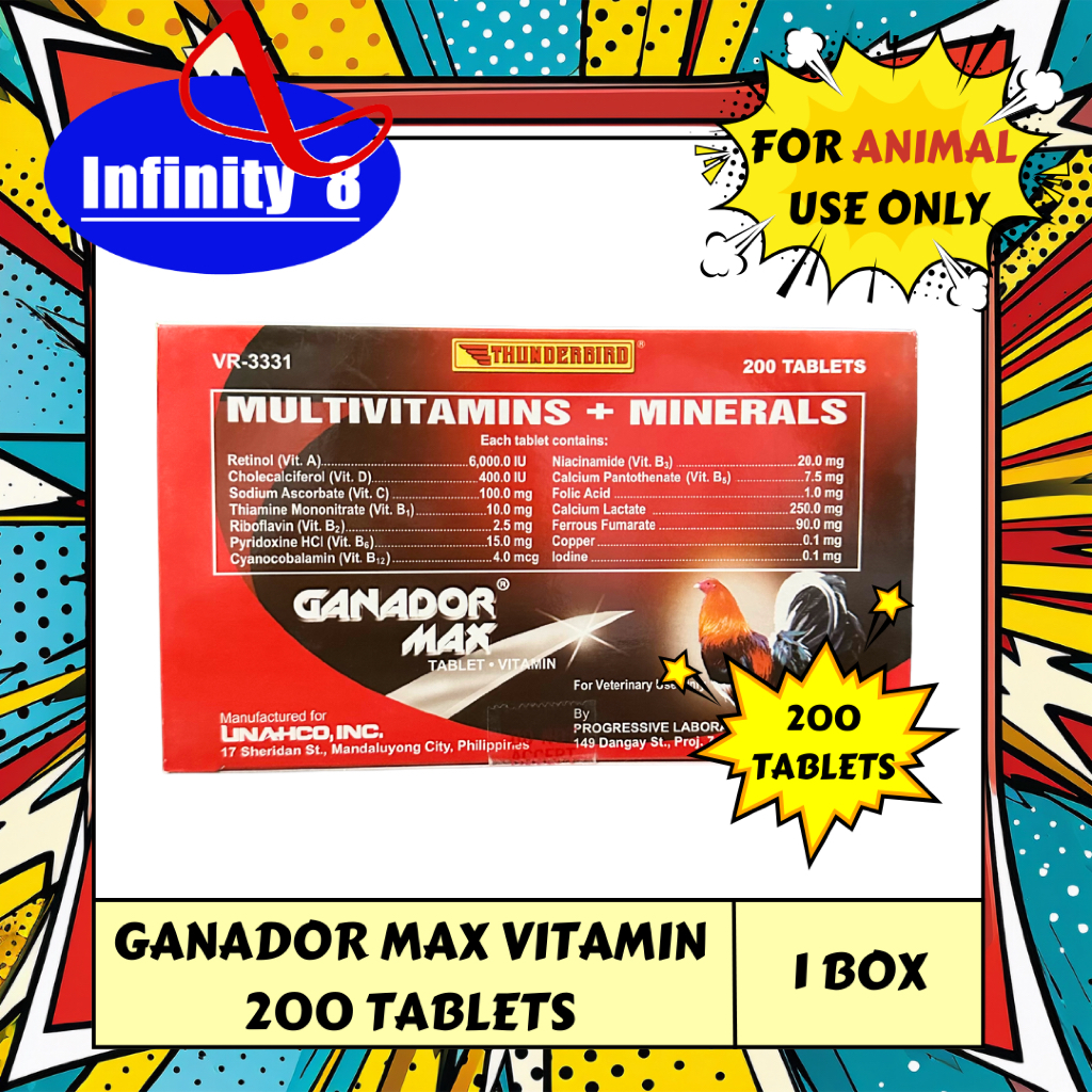 EXPIRY FEBRUARY 2026: THUNDERBIRD GANADOR MAX X 200 TABLETS/BOX ...