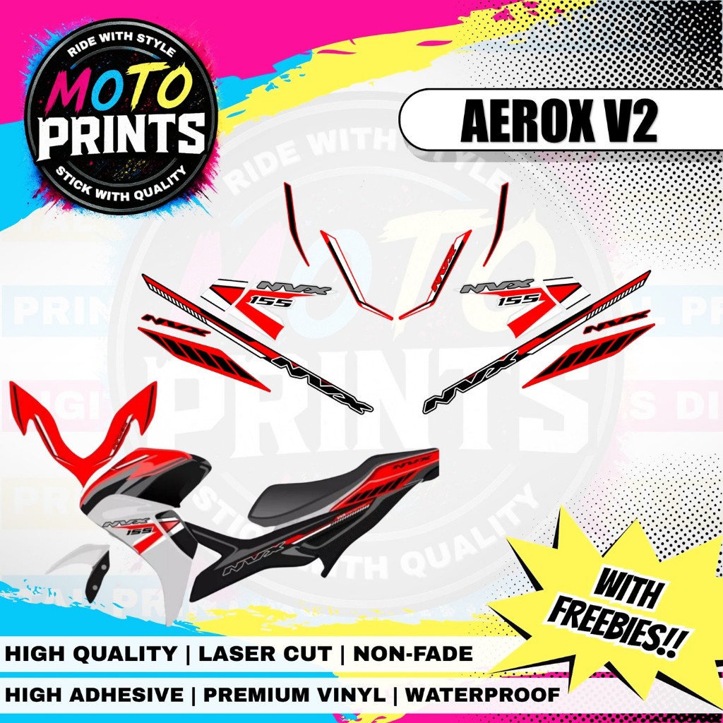 YAMAHA AEROX V2 NVX INDO DESIGN 1 DECALS (WATERPROOF, LAMINATED, FADE ...