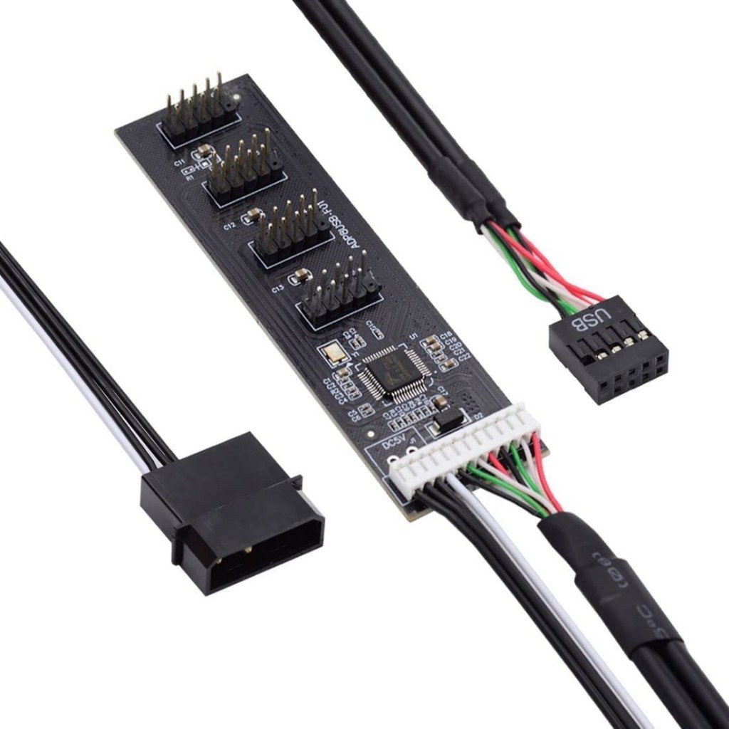 USB 2.0 9pin 10pin Header 1 to 4 Female Splitter Extension Cable HUB ...