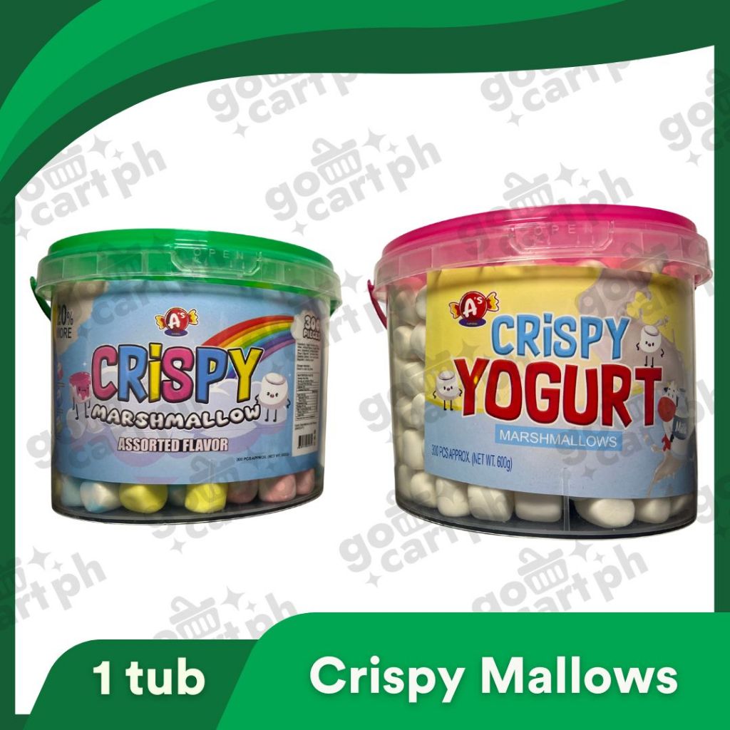 [GO-CART PH] 300 pcs Crispy Mallows / Crispy Yogurt Mallows / Crispy ...