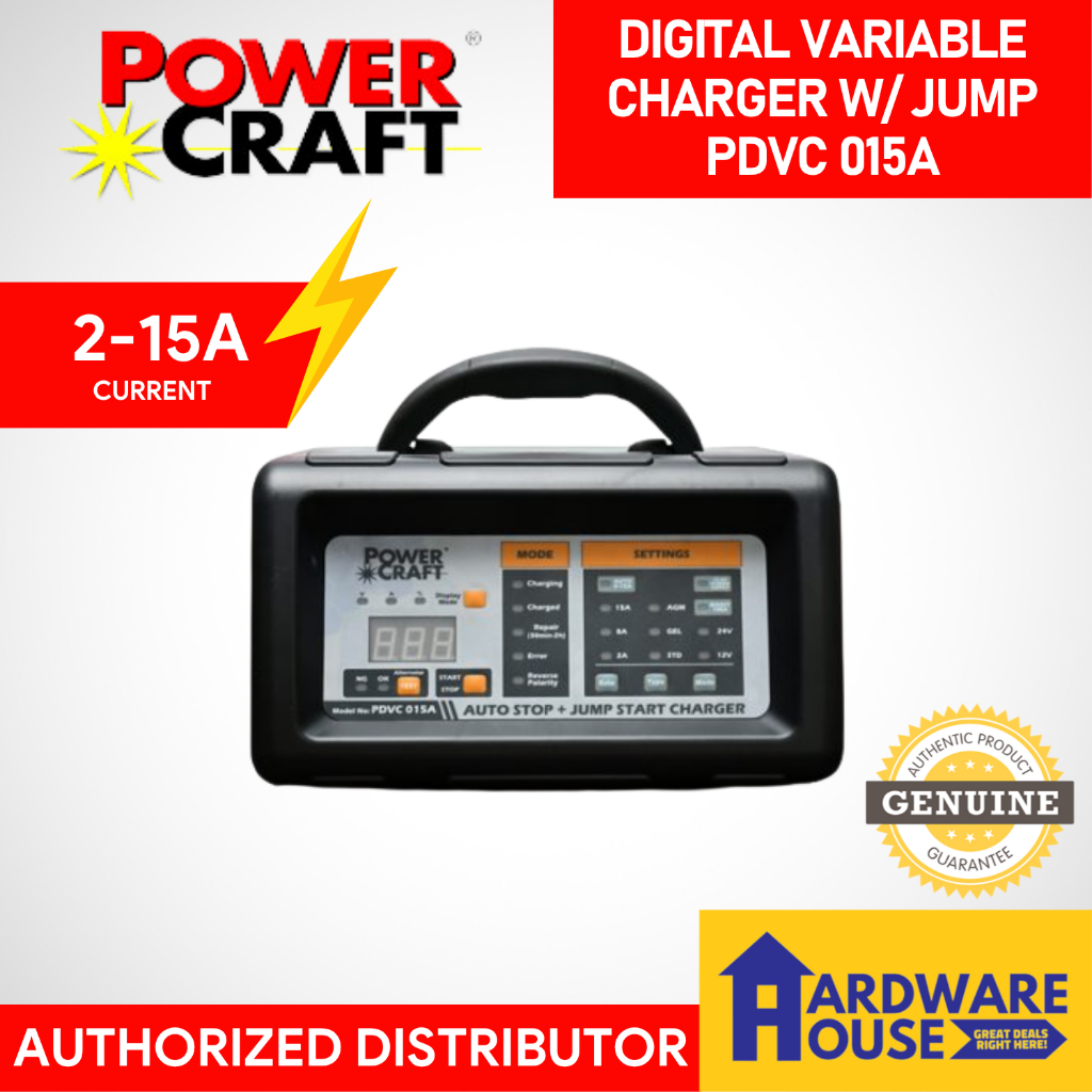 POWERCRAFT Digital Variable Charger with Jump PDVC 015A | Shopee Malaysia