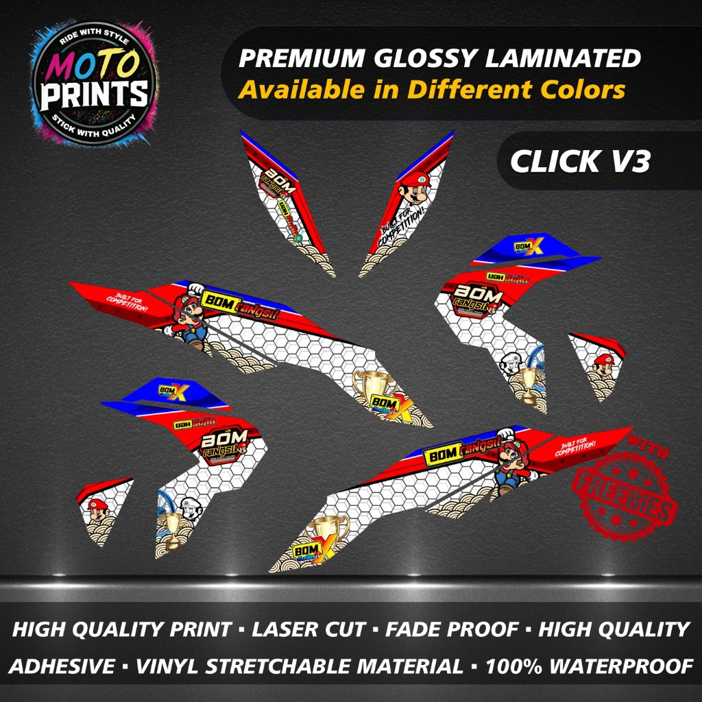 HONDA CLICK V3 BOM RANGSIT MAGS CONCEPT DECALS (WATERPROOF, LAMINATED ...