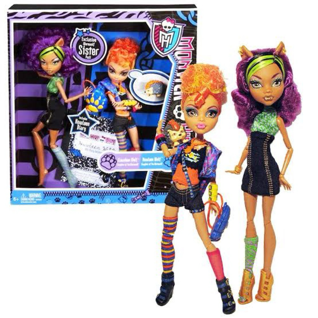 MONSTER HIGH CLAWDEEN WOLF AND HOWLEEN WOLF TWIN PACK- DAMAGED BOX ...