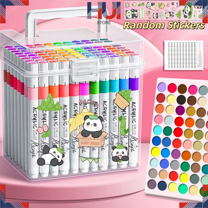 24/60/120 Colors Panda Acrylic Marker Student Special Children s Non ...