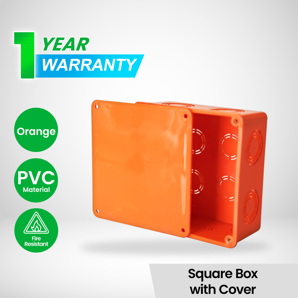 Square Type Junction Box for Electrical Wiring and Conduit Systems PVC ...