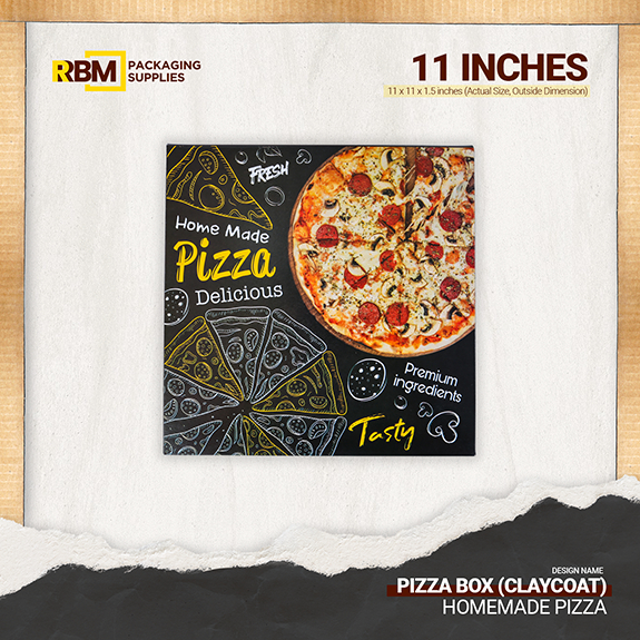 Clay Coated Pizza Box | with Generic Print - Homemade Pizza Design | 11 ...
