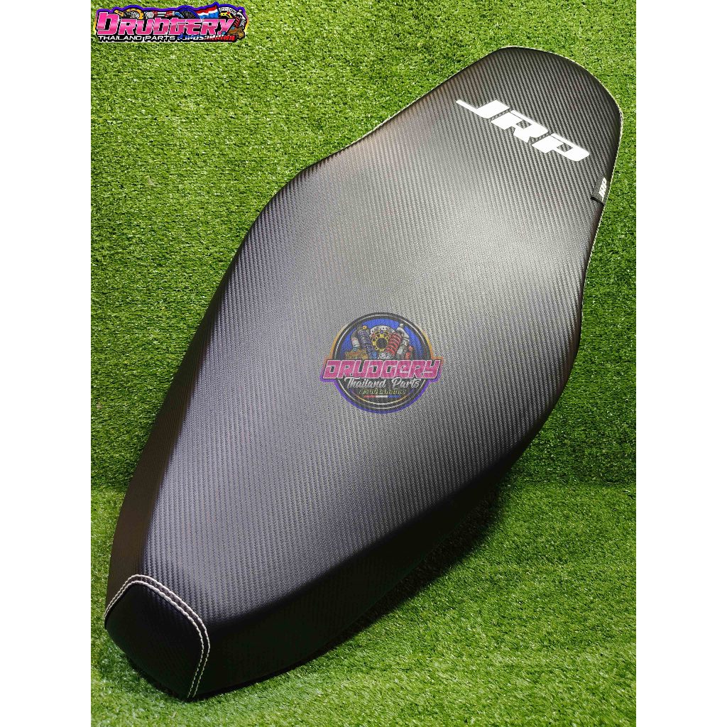 JRP FLAT SEAT DRY CARBON OREO WHITE STITCH NMAX / AEROX / RAIDER / MIO ...