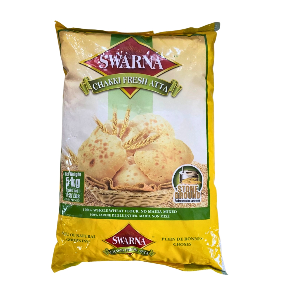 Swarna Chakki Fresh Atta 5kg Whole Wheat Flour. No Maida Mixed | Shopee ...