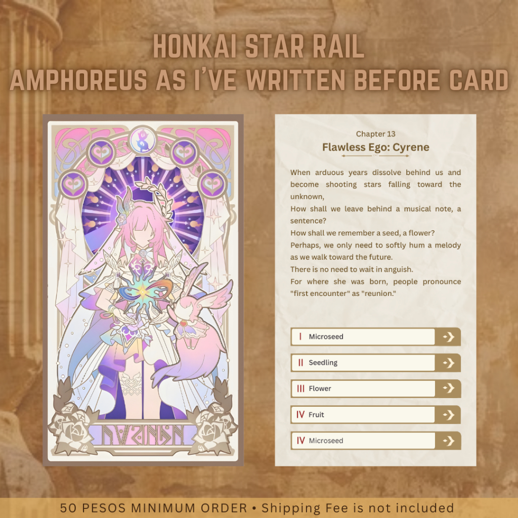 Honkai Star Rail Amphoreus As I've Written Before Card (Complete Set ...