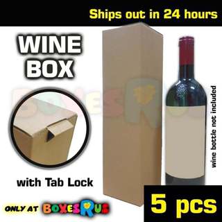 Wine Box 5 pieces Gift Box Carton Corrugated Cardboard Packaging Bottle ...