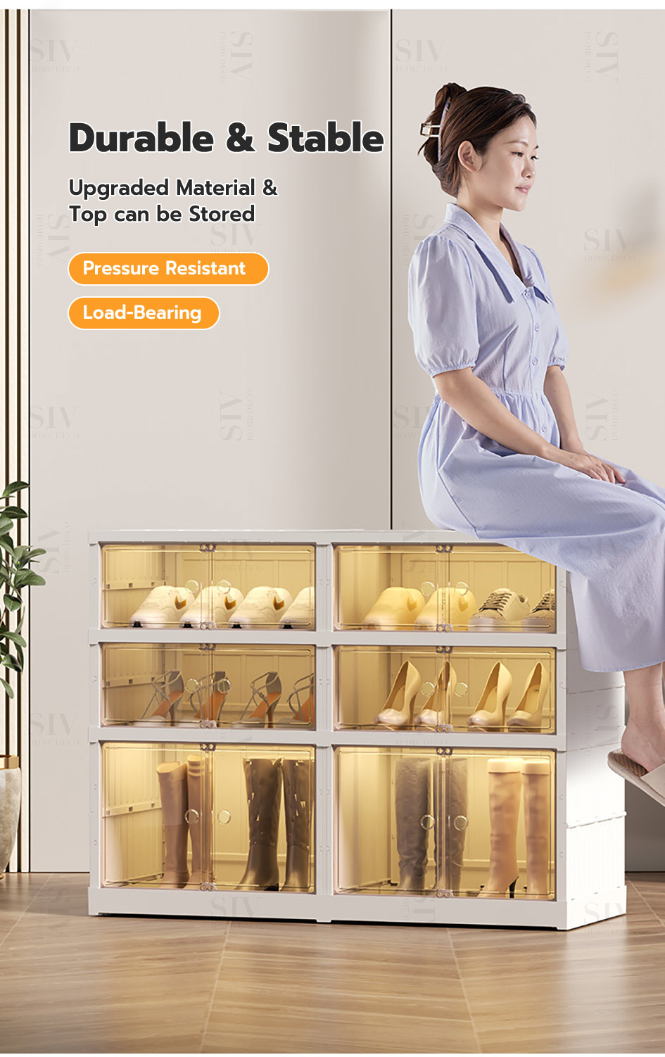 【Free Installation】SIV Foldable Shoe Organizer Shoe Cabinet Folding ...