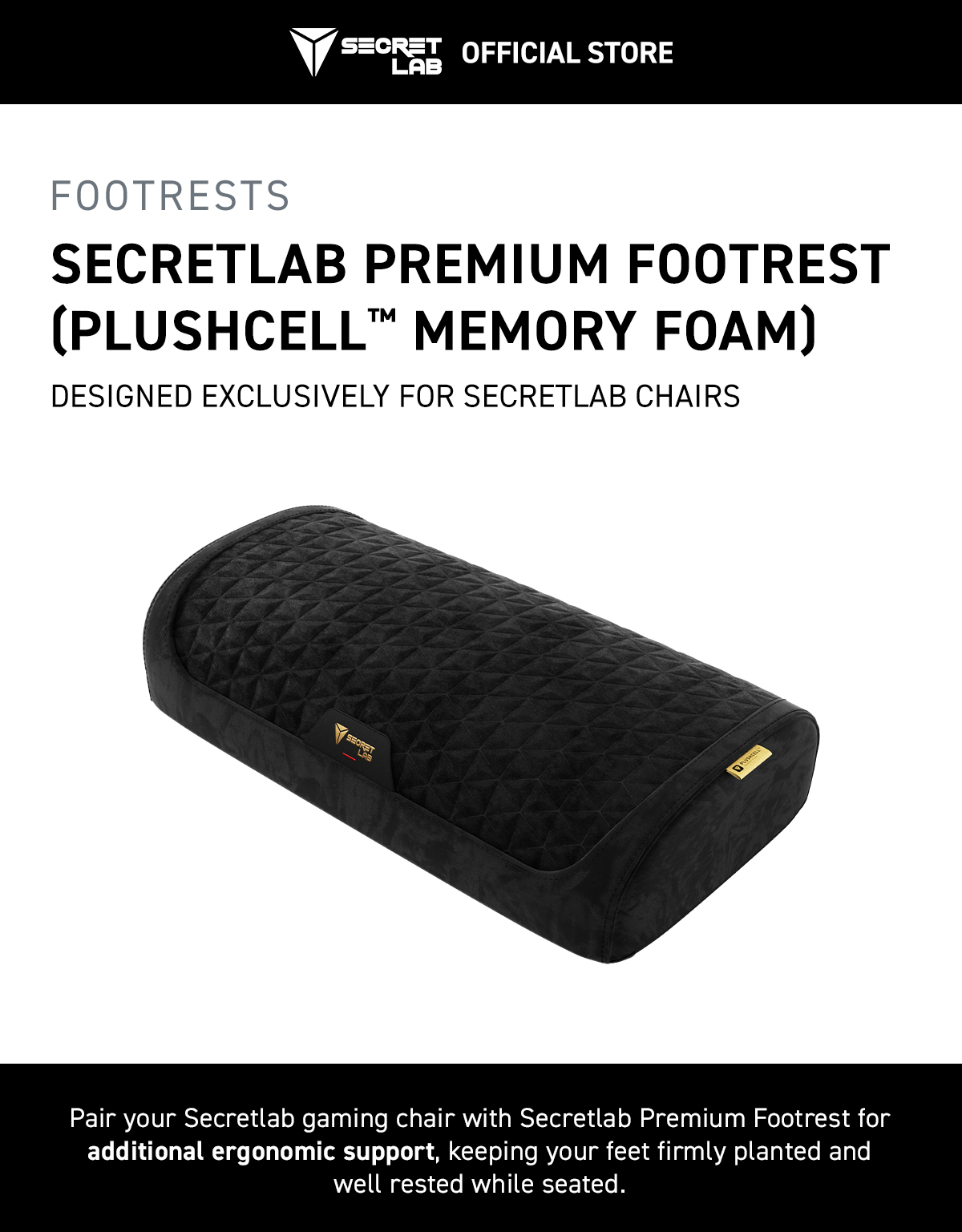 Secretlab Premium Footrest (PlushcellTM Memory Foam) | Shopee Malaysia