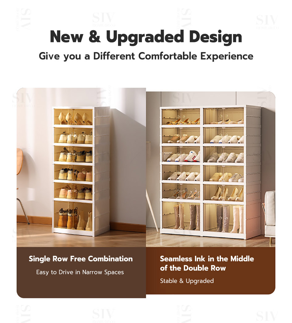 【Free Installation】SIV Foldable Shoe Organizer Shoe Cabinet Folding ...