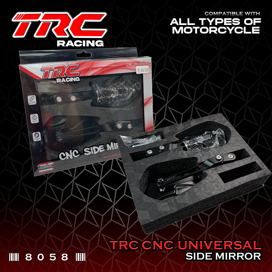 TRC Racing CNC Side Mirror Stem Mount Adjustable Universal LTO APPROVED ...