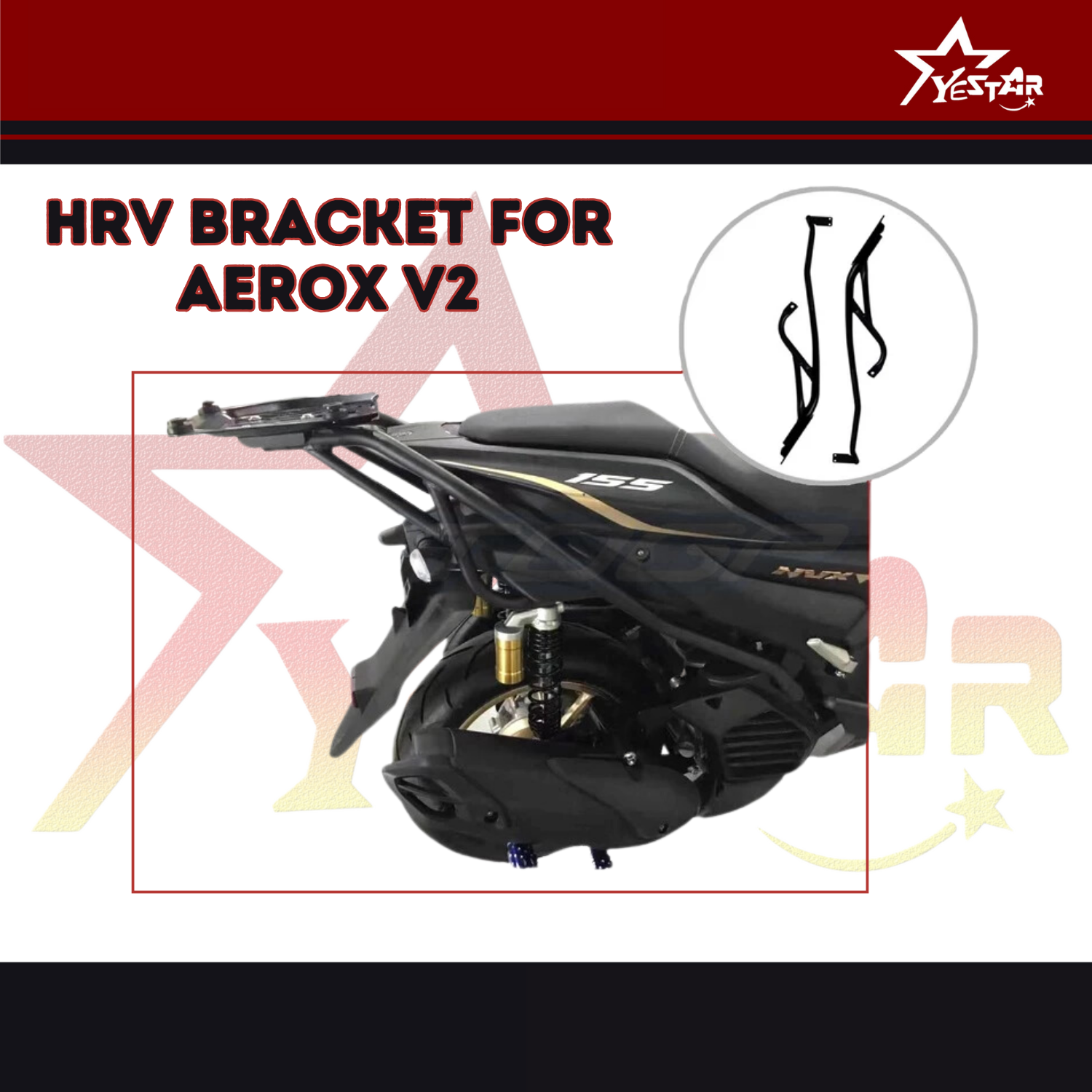Yestar Racing Yamaha Aerox v2 / 2021 HRV Bracket Top Box for Motorcycle ...