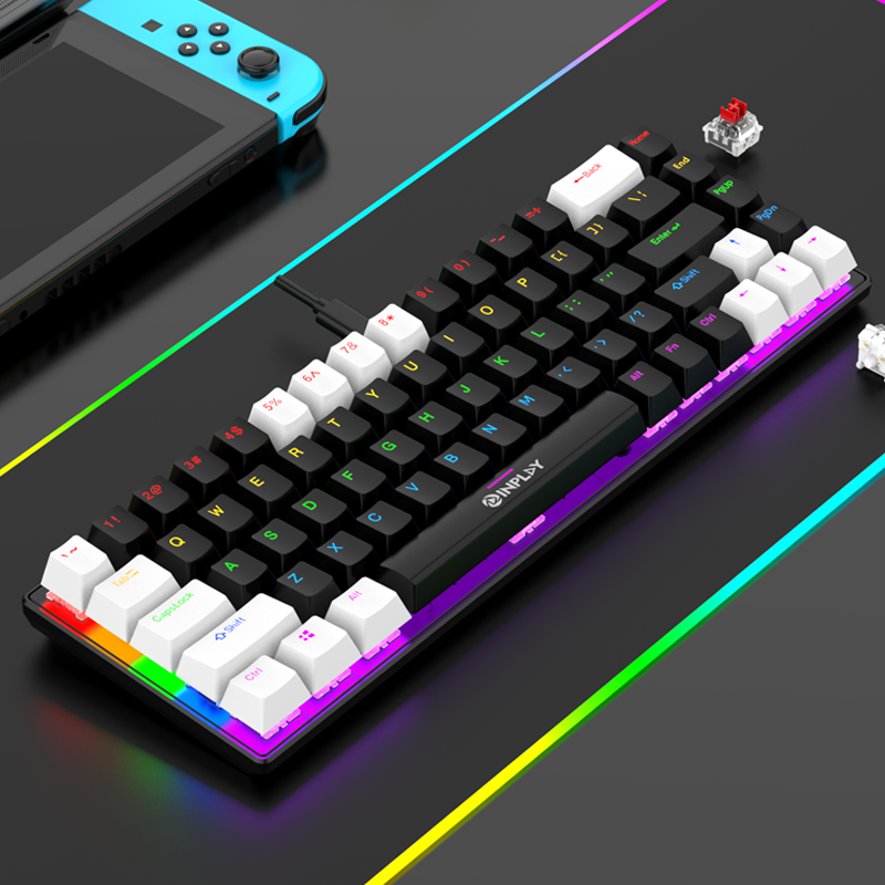 INPLAY NK680 Wired Mechanical Keyboard RGB Hot Swappable With Red ...