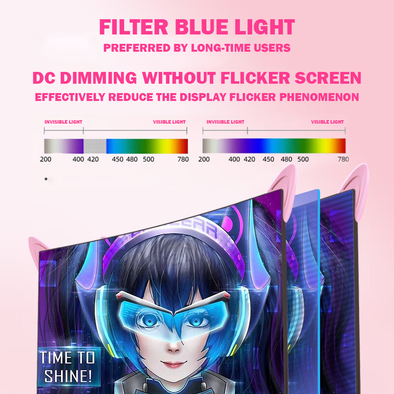 Nvision 27" 180HZ Pink Curved Gaming Monitor 1ms FHD 1800R FreeSync G ...