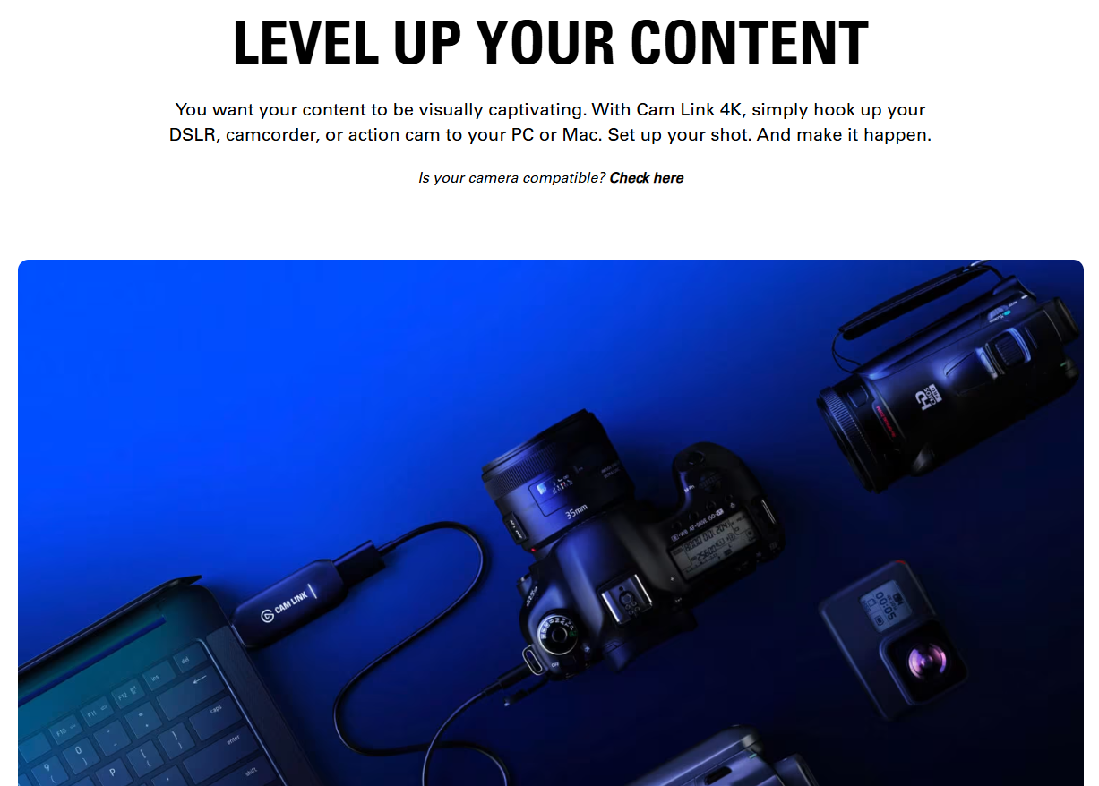Itw | Elgato Capture Device Cam Link 4K Broadcast Live, Record via DSLR ...