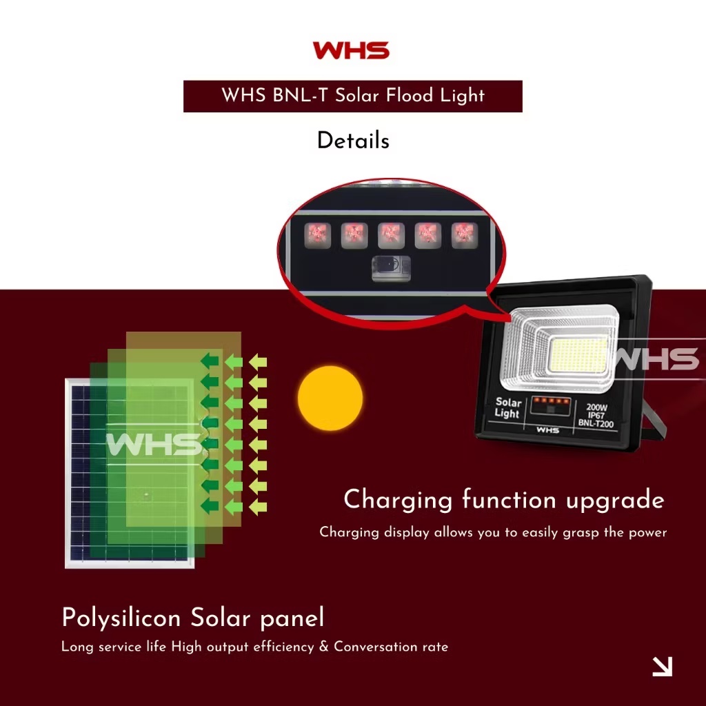 WHS SOLAR LIGHT 300W 500W Outdoor LED Solar Flood Light IP67 With ...