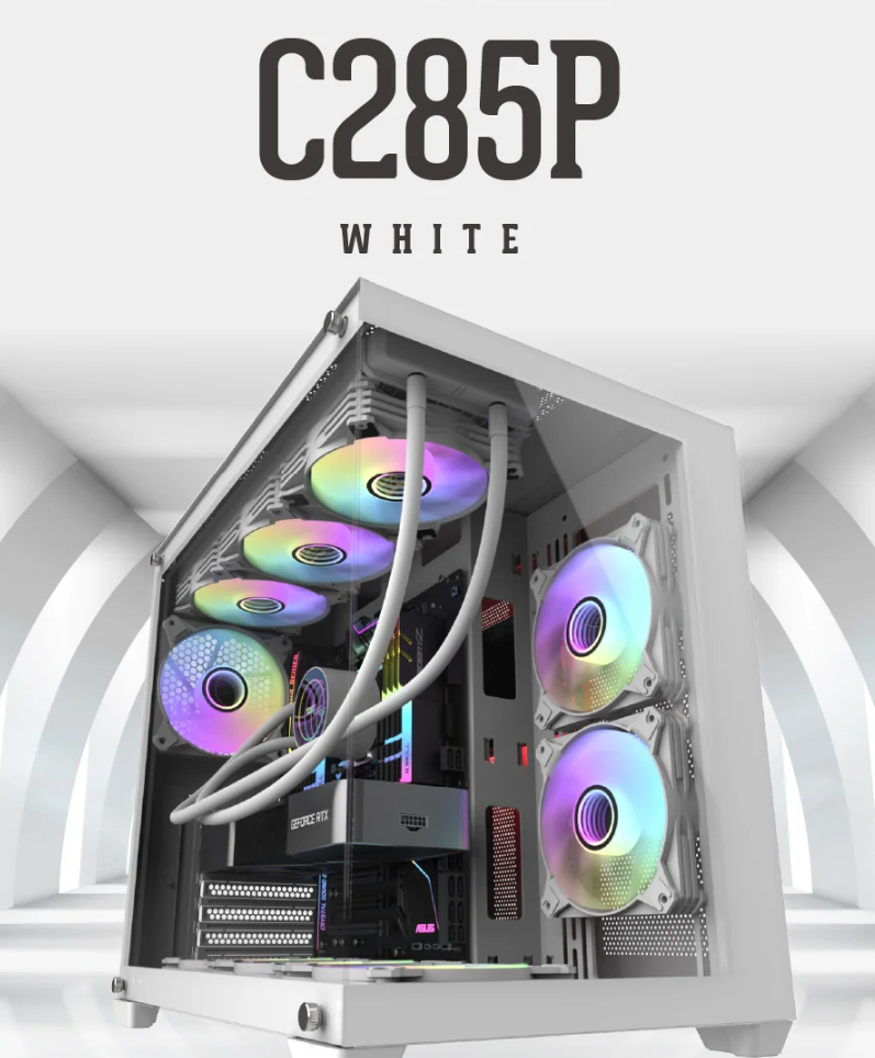Itw | Darkflash C285P ATX Tempered Glass Side Panel Gaming PC Case (Black/White) | Shopee Malaysia