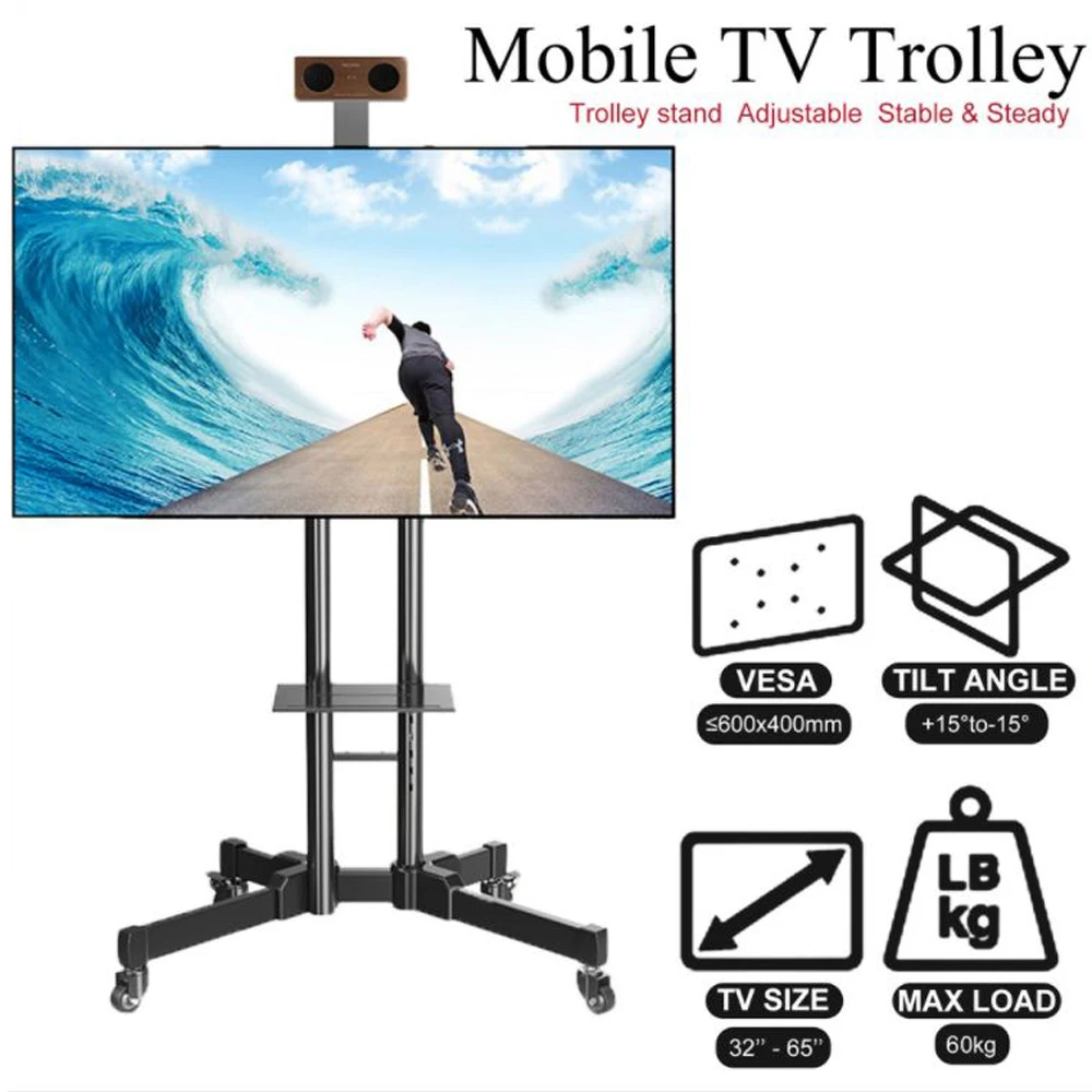 Universal 32-65 inch LCD TV stand mobile cart stand can withstand 100KG ...