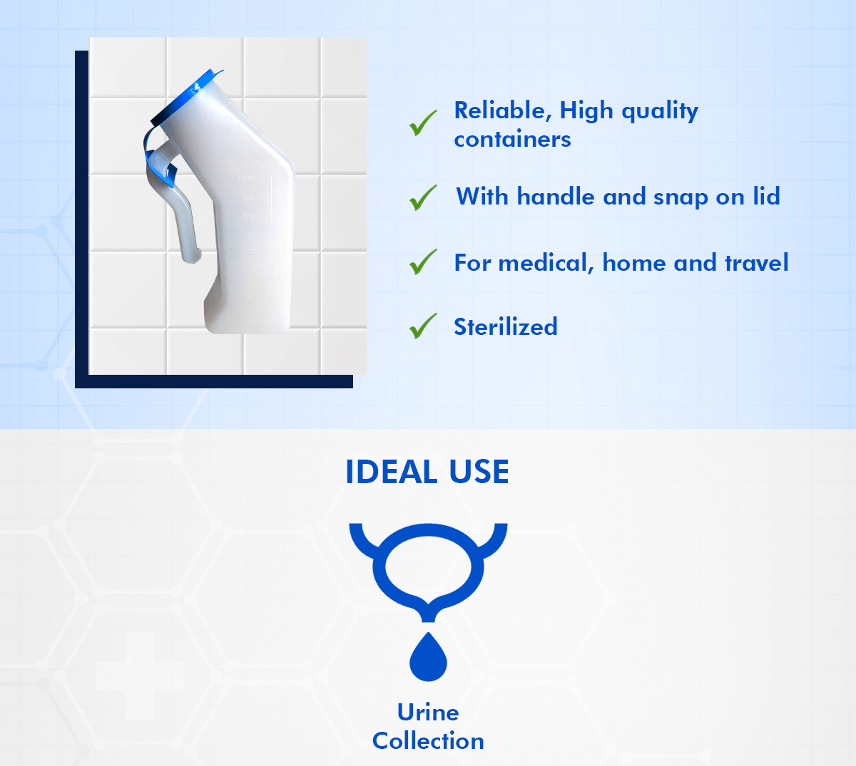Reusable Indoplas Male Urinal (Blue Cap) | Portable Urinal for Men ...