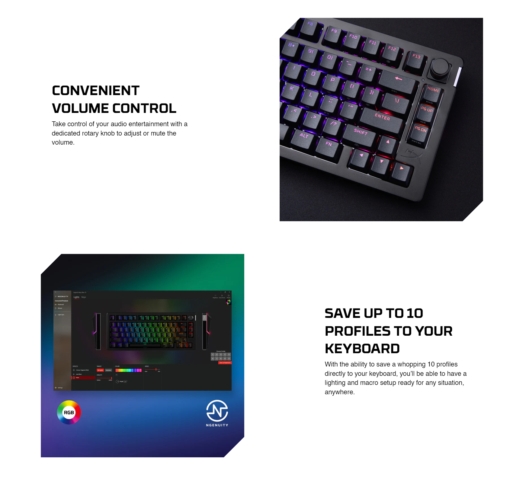 HyperX Alloy Rise 75 Hot-Swappable Key Linear Switch Wired Mechanical ...