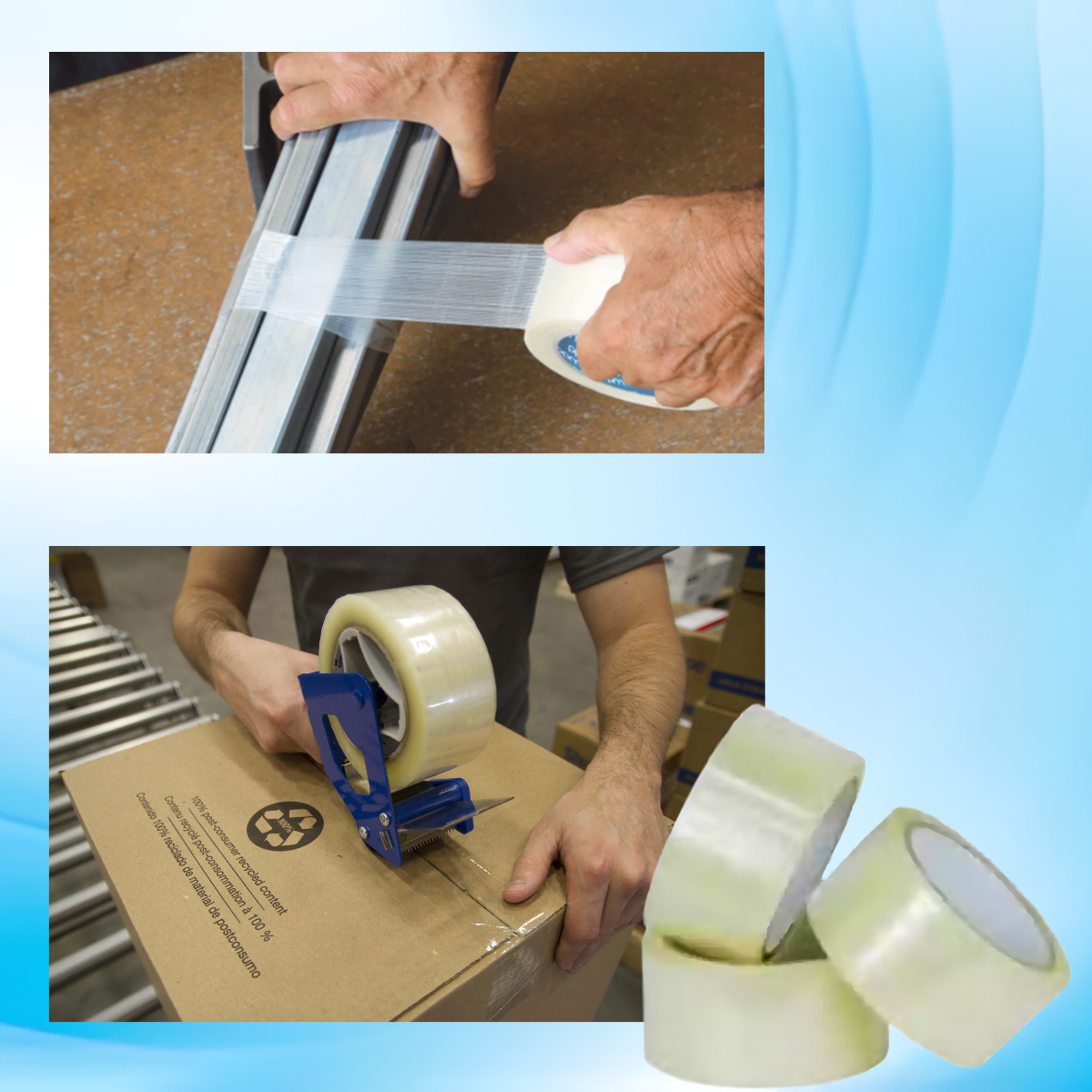 Packaging Tape Clear Transparent Wide Big Roll Tape Long 50m/100m/200m ...
