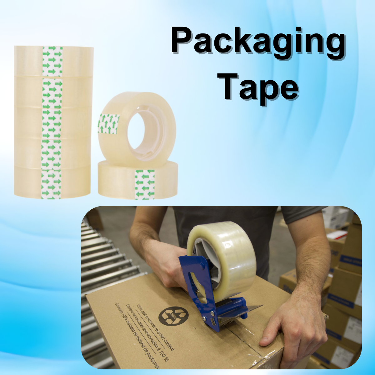 Packaging Tape Clear Transparent Wide Big Roll Tape Long 50m/100m/200m ...