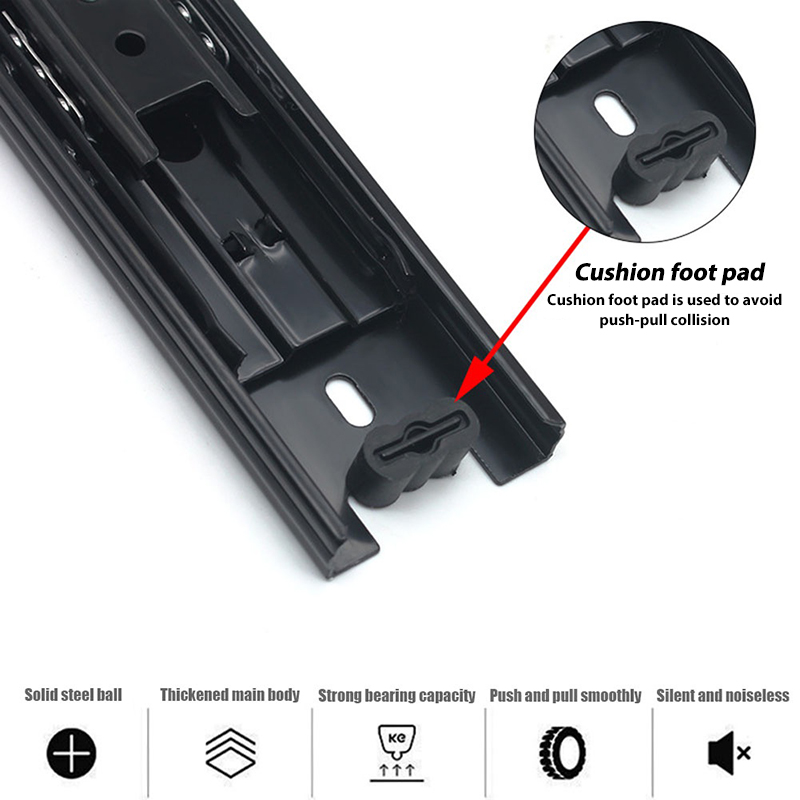 2pcs Drawer Slide Soft Close Keyboard Drawer Slide For Desk Drawer Rail ...