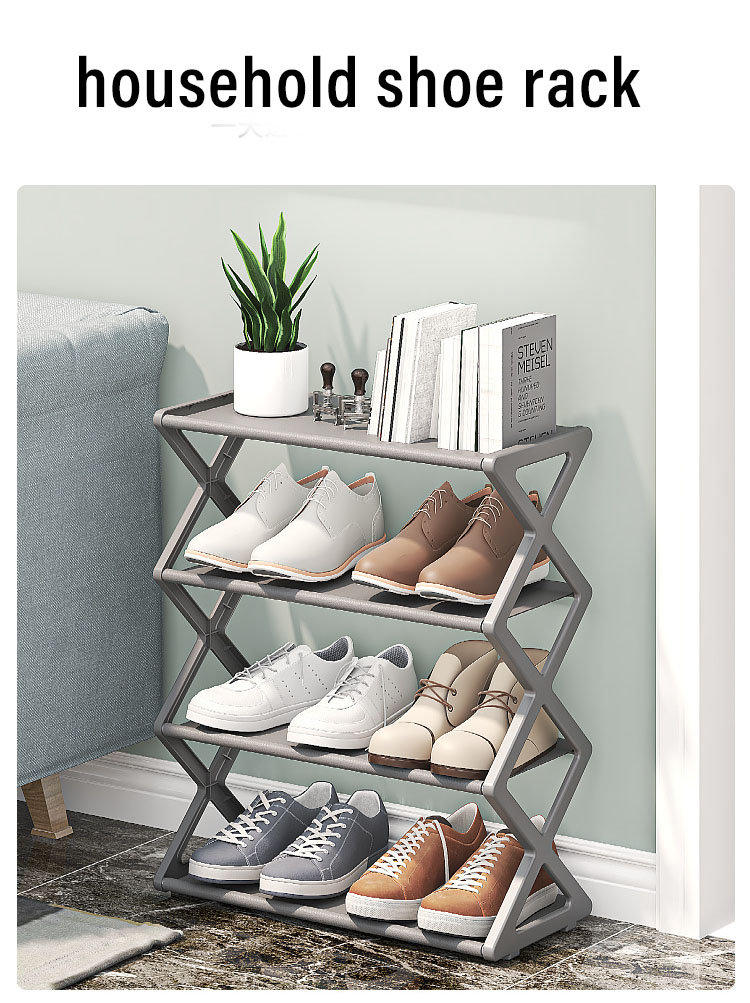5 Layer foldable Shoes Rack Tier Colored Stackable Stainless steel ...